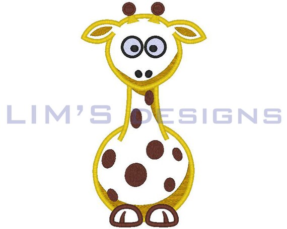 Cute Giraffe Applique Machine Embroidery Design 3 Sizes | Etsy