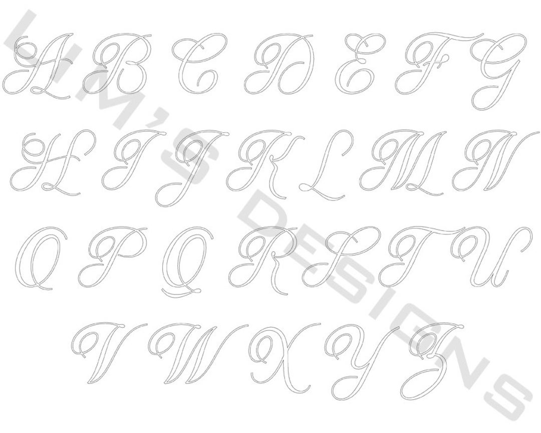 Olivia Quilting Font Machine Embroidery Design Sizes 4,5,6,7,8,9,10 ...