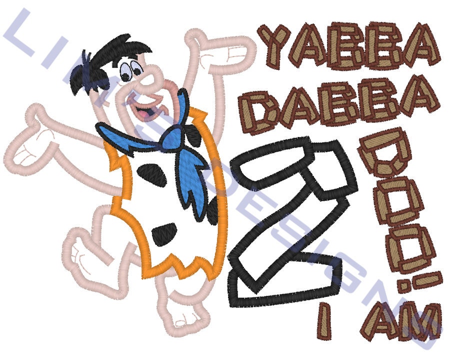Yabba Dabba Doo 2 Applique Machine Embroidery Design 3 | Etsy