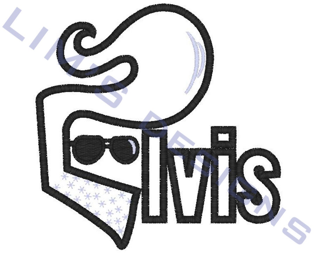 Elvis Hair Applique Machine Embroidery Design 3 Sizes - Etsy