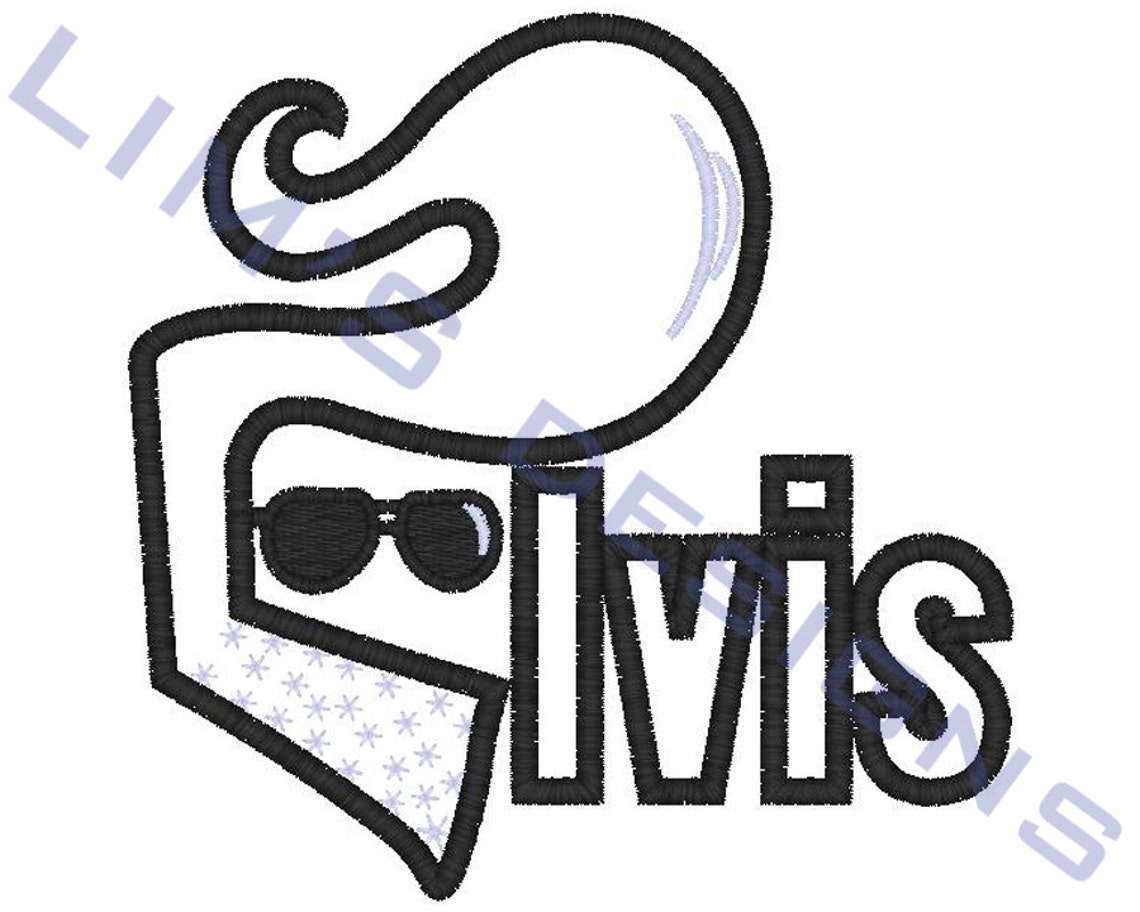 Elvis Hair Applique Machine Embroidery Design 3 Sizes | Etsy
