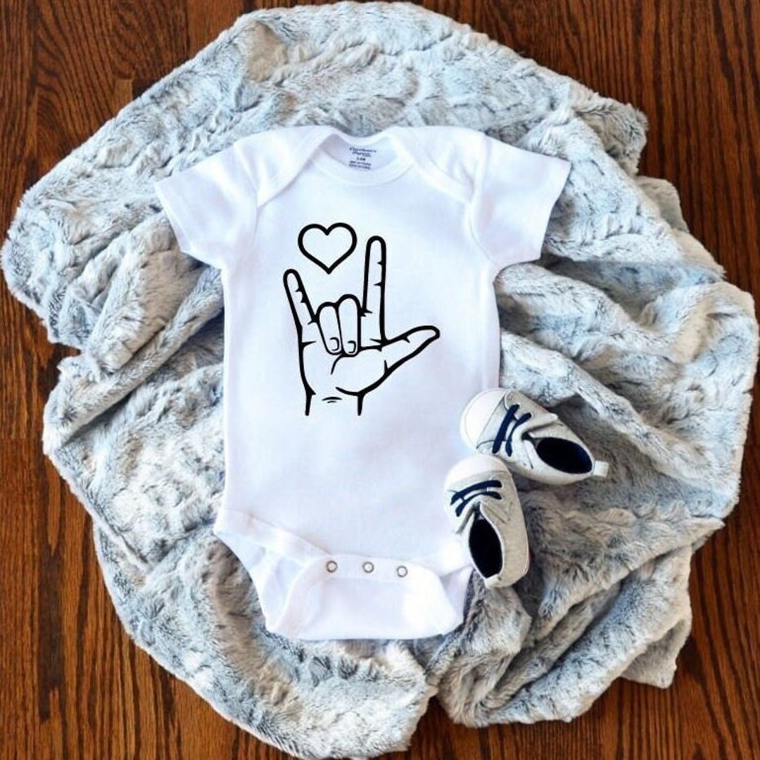 I Love You Hand Sign / Valentine Baby Bodysuit / ASL / I Love You ASL ...