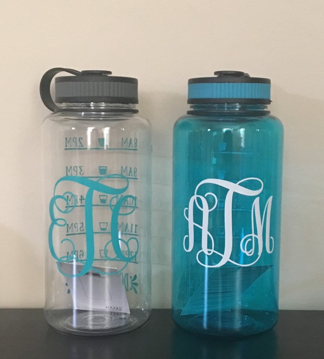 Monogrammed Water Bottle / Personalized 34oz Water Bottle / Wide Mouth ...