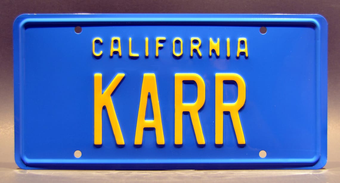 Knight Rider KITT Trans Am KNIGHT KARR Metal Stamped | Etsy