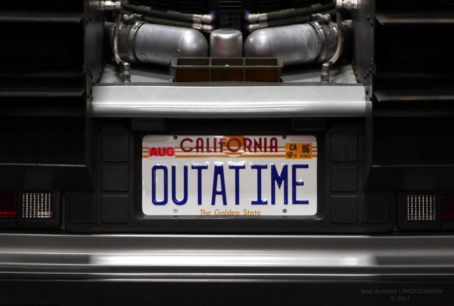 Back to the Future Delorean OUTATIME Metal Stamped - Etsy