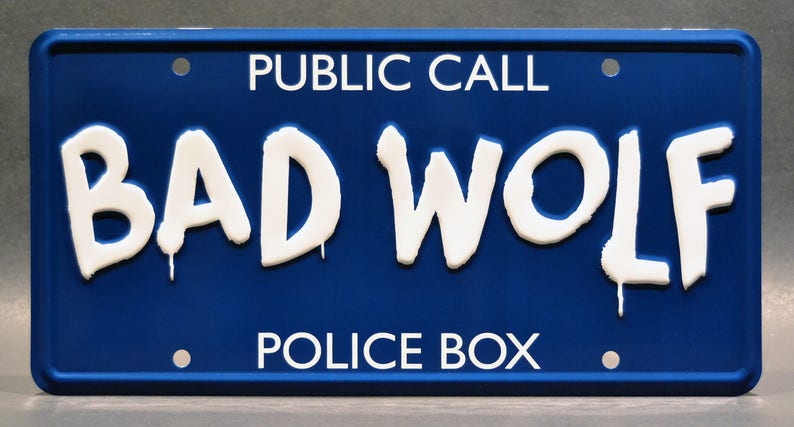 Doctor Who TARDIS BAD WOLF Metal Stamped Replica Prop | Etsy