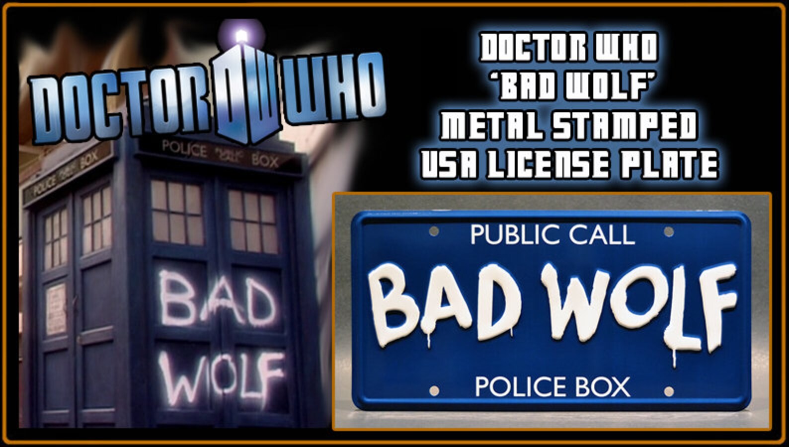 Doctor Who TARDIS BAD WOLF Metal Stamped Vanity License - Etsy