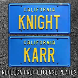 Knight Rider KITT Trans Am KNIGHT KARR Metal Stamped Replica Prop ...