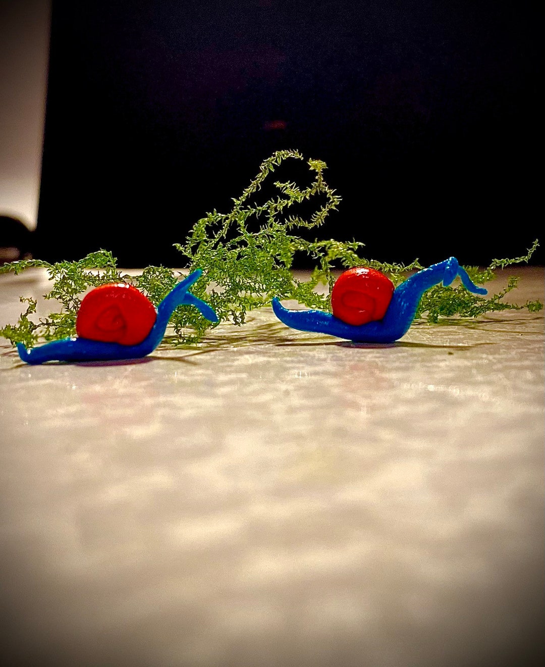 Miniature Snail. Tiny Collectors Figurine. Red & Blue Fake - Etsy