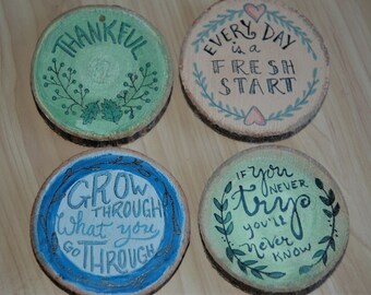 Wood Round Magnets Nature Magnets Log Round Magnets Raw Wood Slice Mini ...