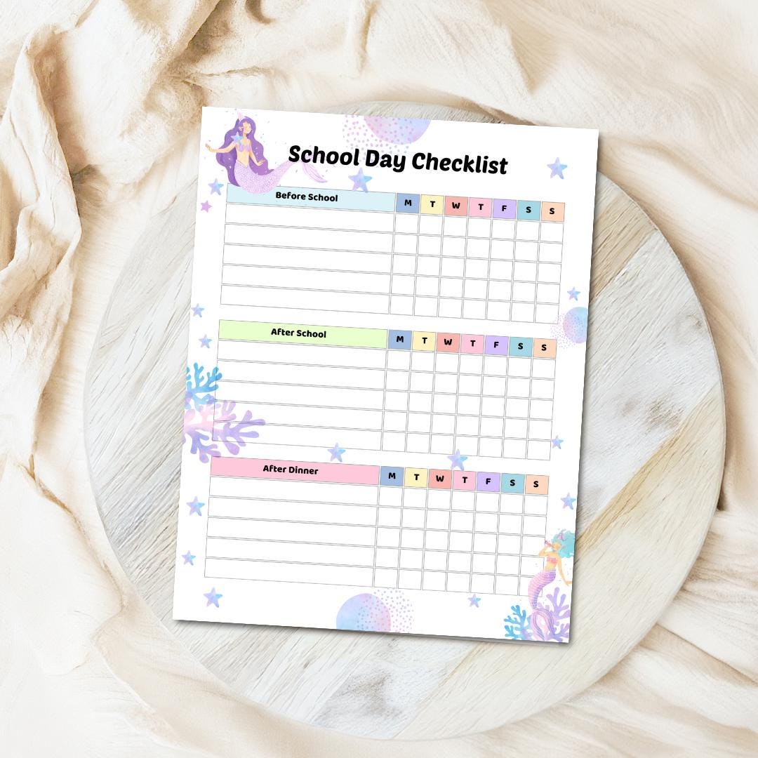 Mermaid Reward Chart BUNDLE | Printable Charts | Daily Habit Tracker ...