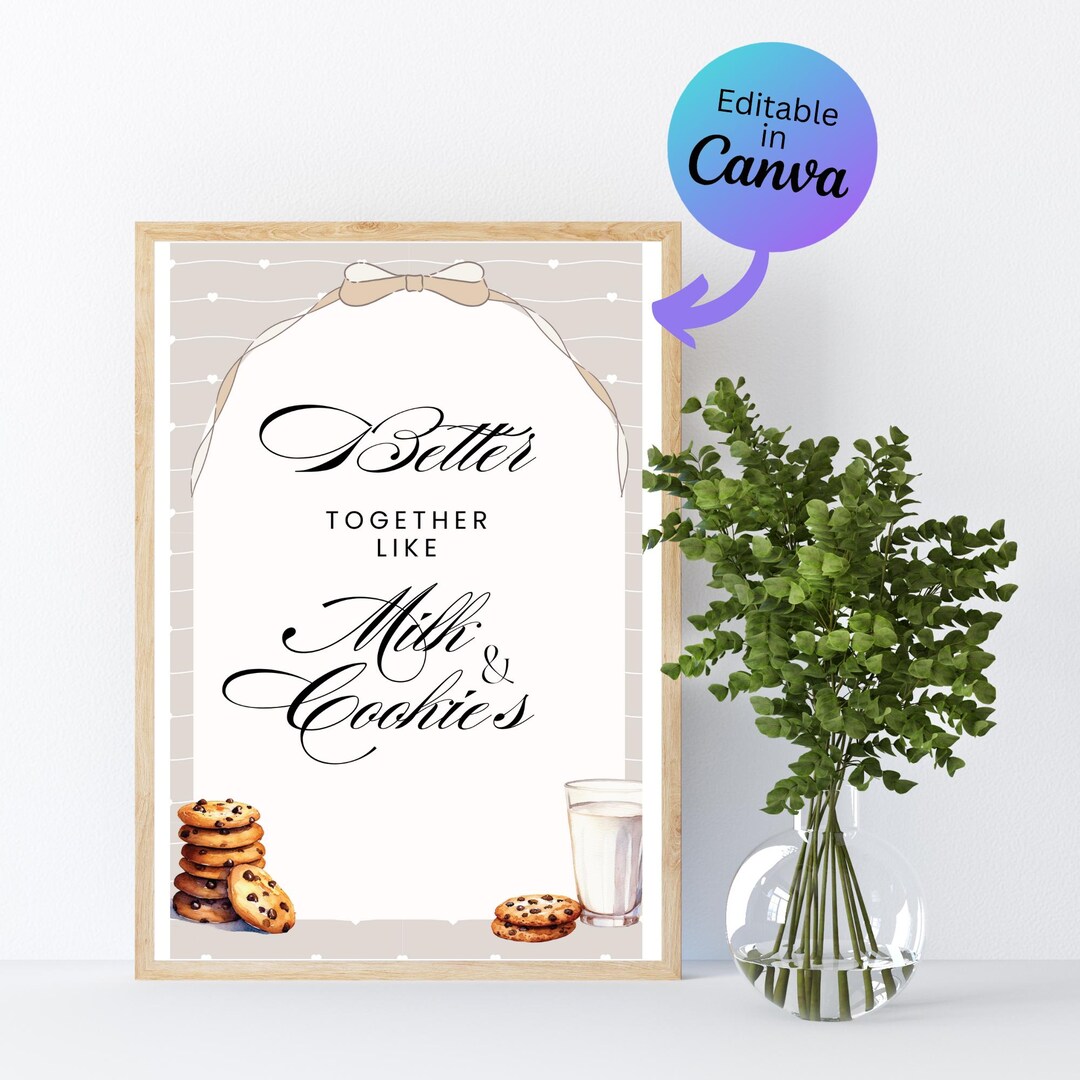 Milk and Cookies Table Sign | 1st 2nd 3rd Party Party | Editable ...