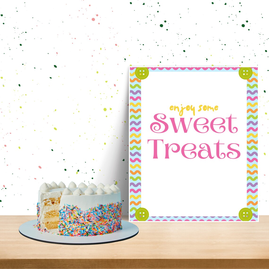 Ric Rac Birthday Party Sign Table Sign Package Bundle | Pastel Cute Zig ...