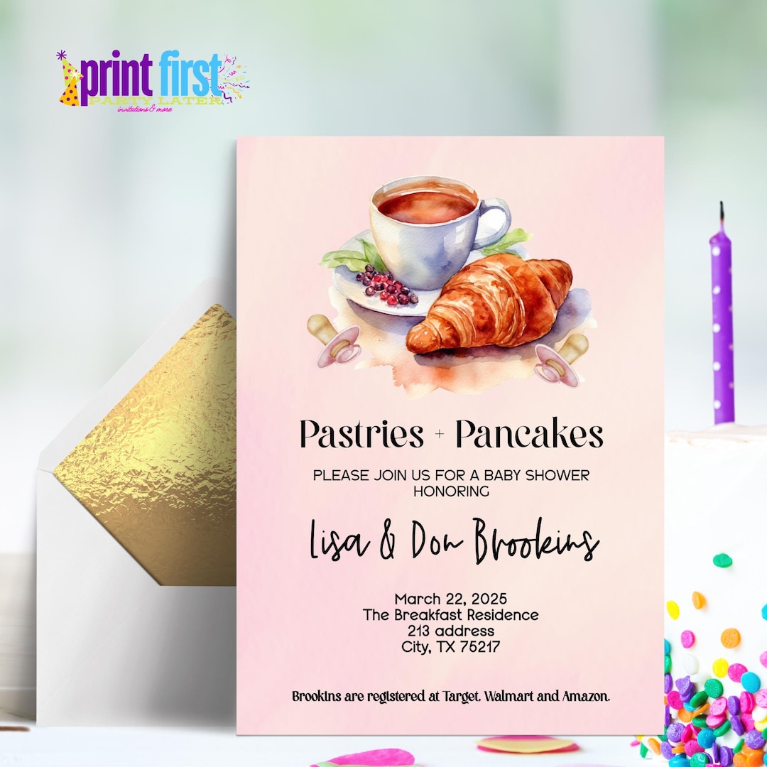 Baby Shower Brunch Invitation | Pastries + Pacifiers Party Invite ...