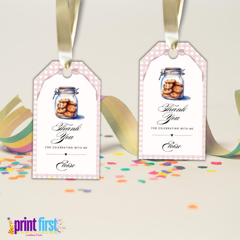 Milk and Cookies Gift Tag | 1st 2nd 3rd Party Party | Editable ...