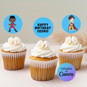 Calling All Superheroes Custom Cupcake Toppers | Superhero Party ...