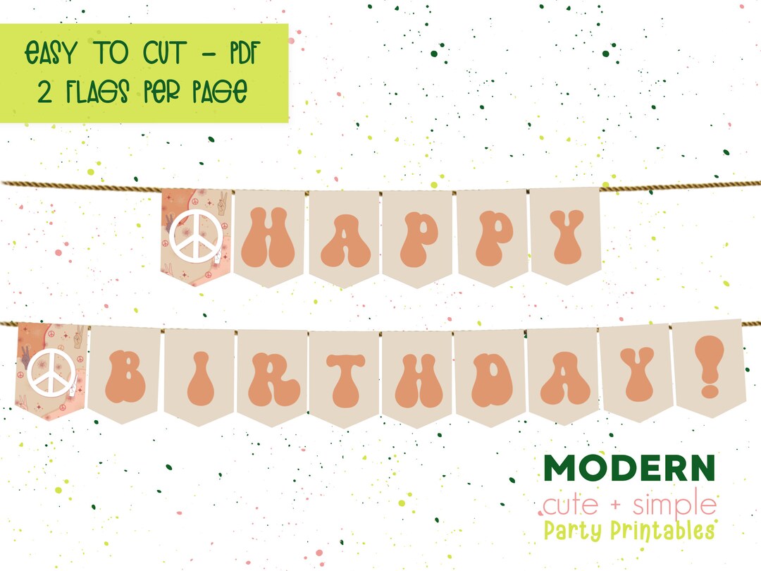Peace Out Gypsy Birthday Banner | Hippie Birthday Stickers | Gypsie ...