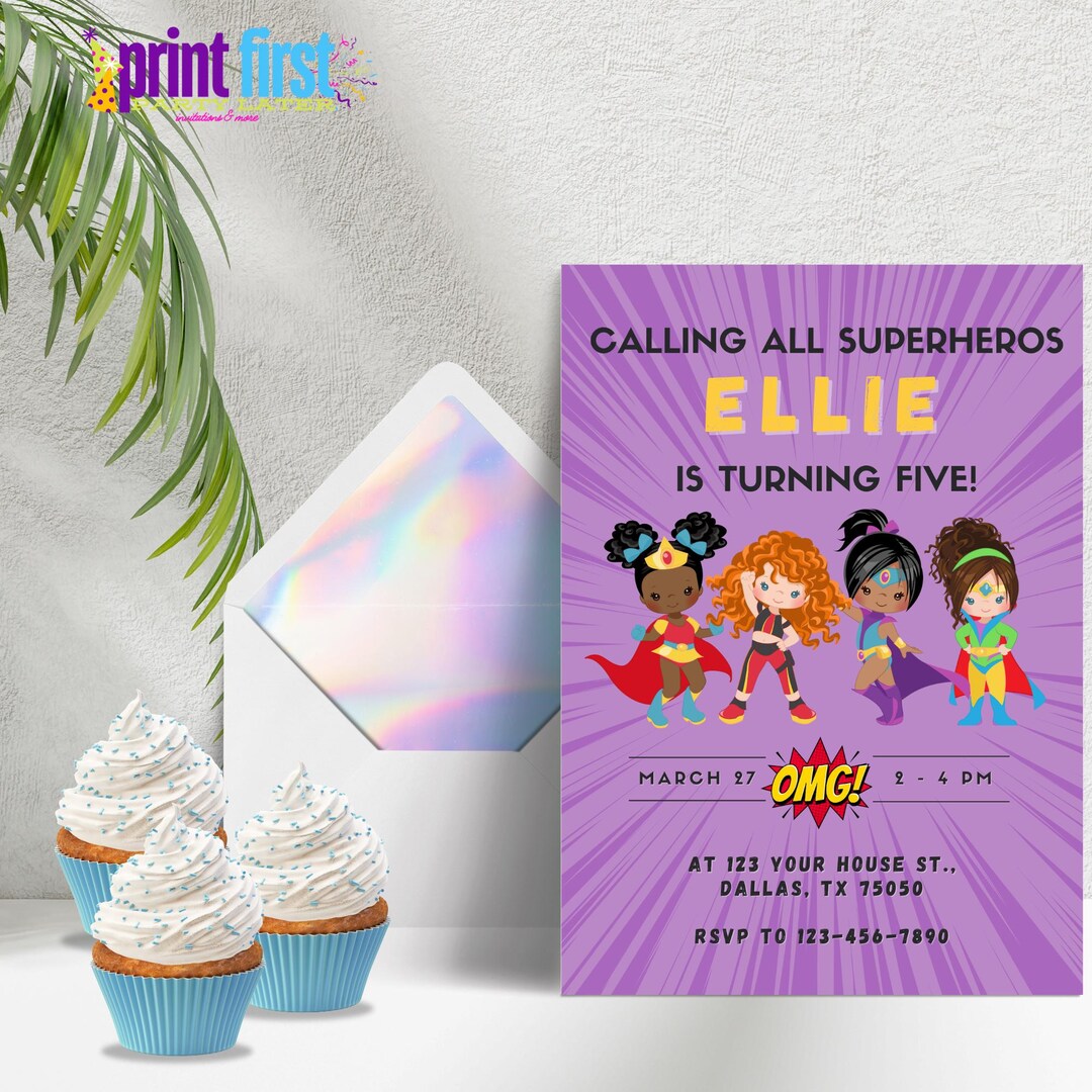 Calling All Superheroes Invitation 5x7 | Superhero WOW Bang Pow Party ...