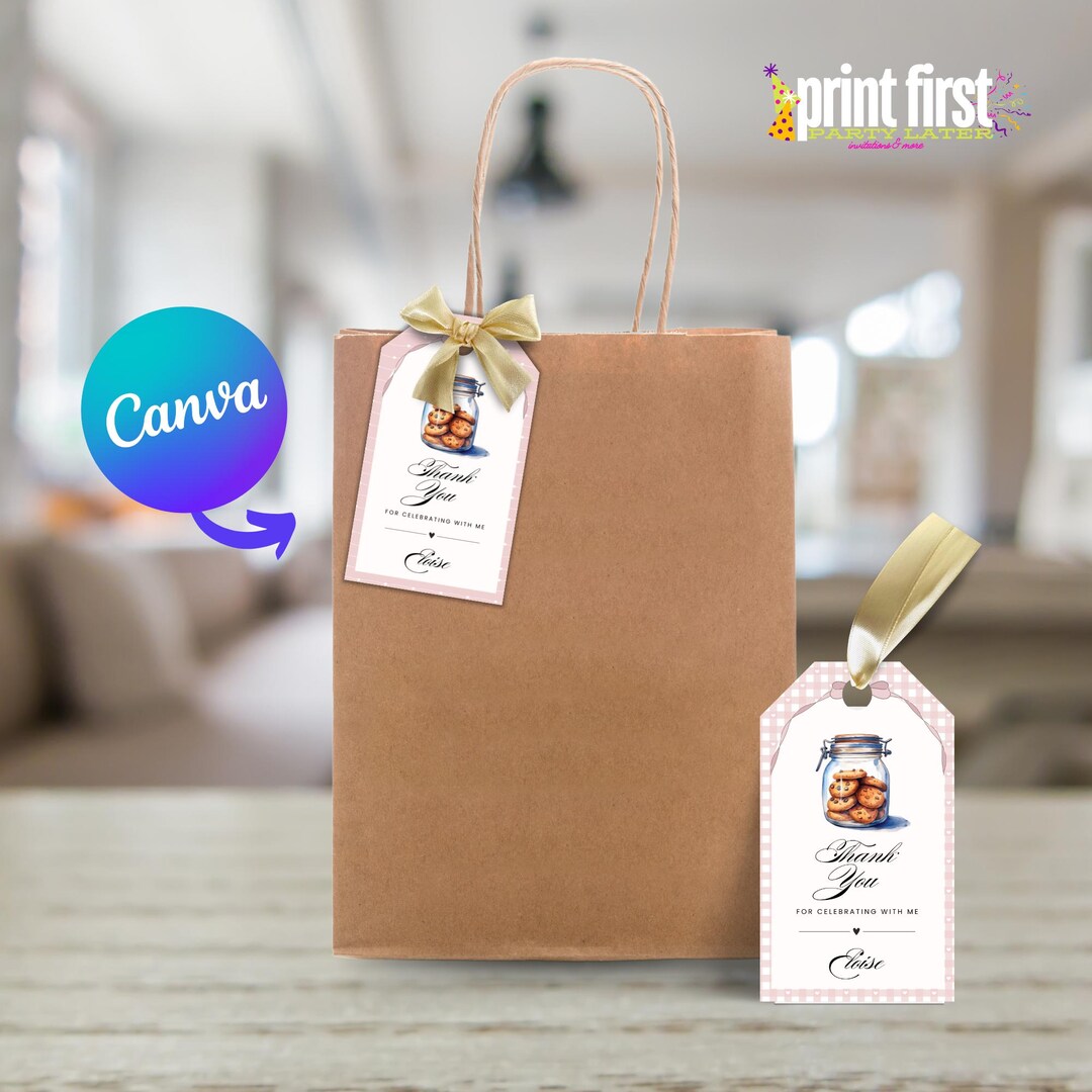 Milk and Cookies Gift Tag | 1st 2nd 3rd Party Party | Editable ...