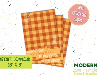 Printable Mini Cookie Card 3.5 X 5 Happy Fall - Etsy