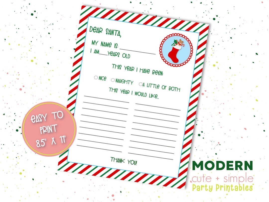 Letter to Santa | Dear Santa | Christmas Wish List | Letter to North ...