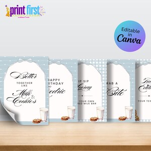 Milk and Cookies Table Sign | 1st 2nd 3rd Party Party | Editable ...