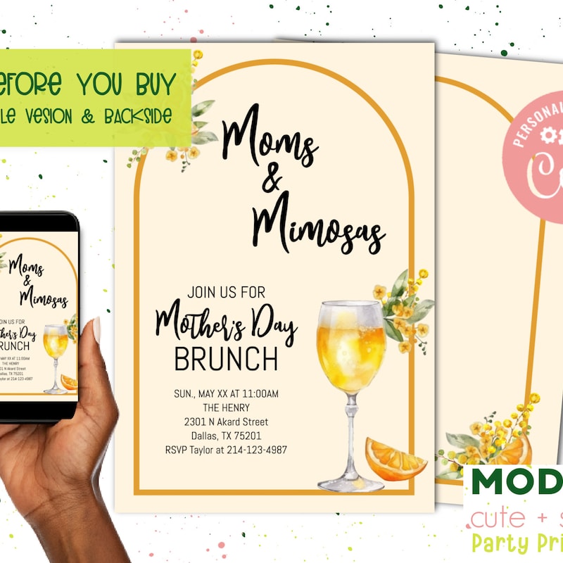 Mimosa Brunch Invite - Etsy