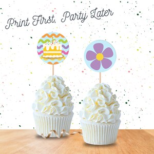 Ric Rac Party Cupcake Toppers Printable | Pastel Cute Zig Zag ...