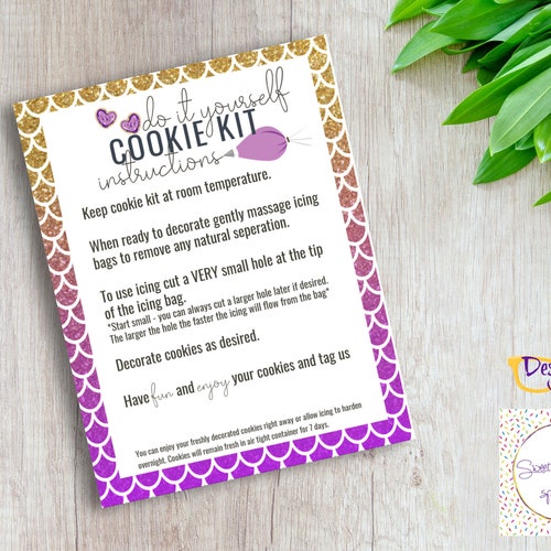 Printable Summer Treats Cookie Kit Instruction Card - Etsy