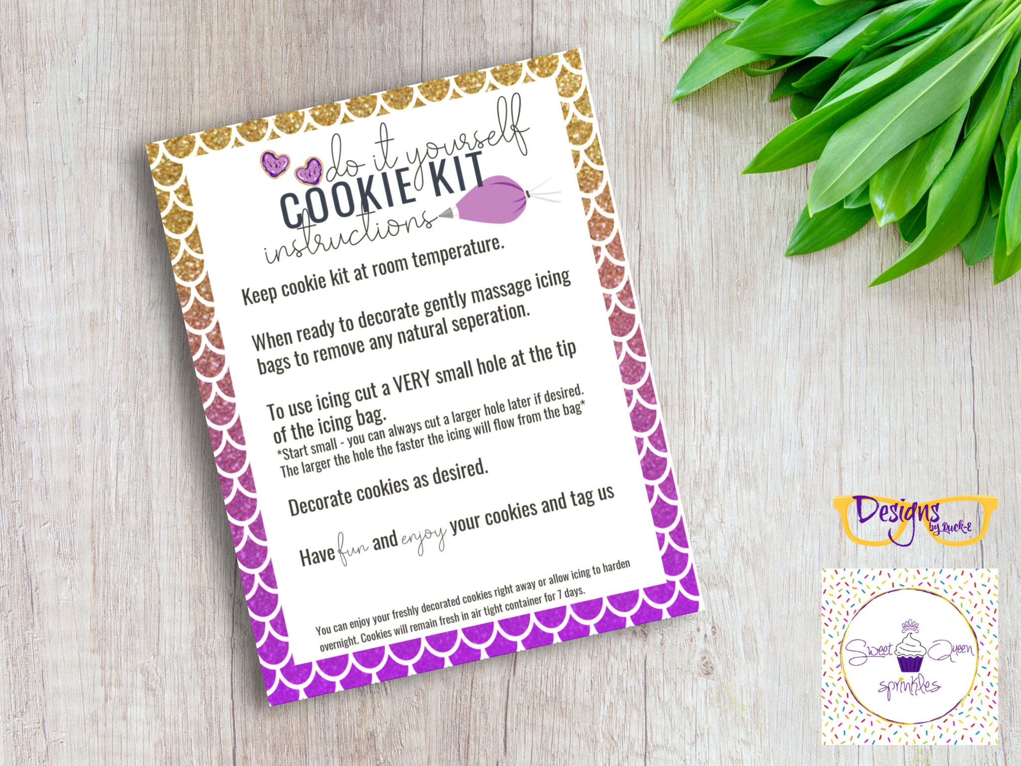 Printable Summer Fun Cookie Kit Instructions Card | Etsy