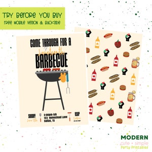 Juneteenth BBQ Barbecue Party Invitation | Cookout Invite | Happy ...