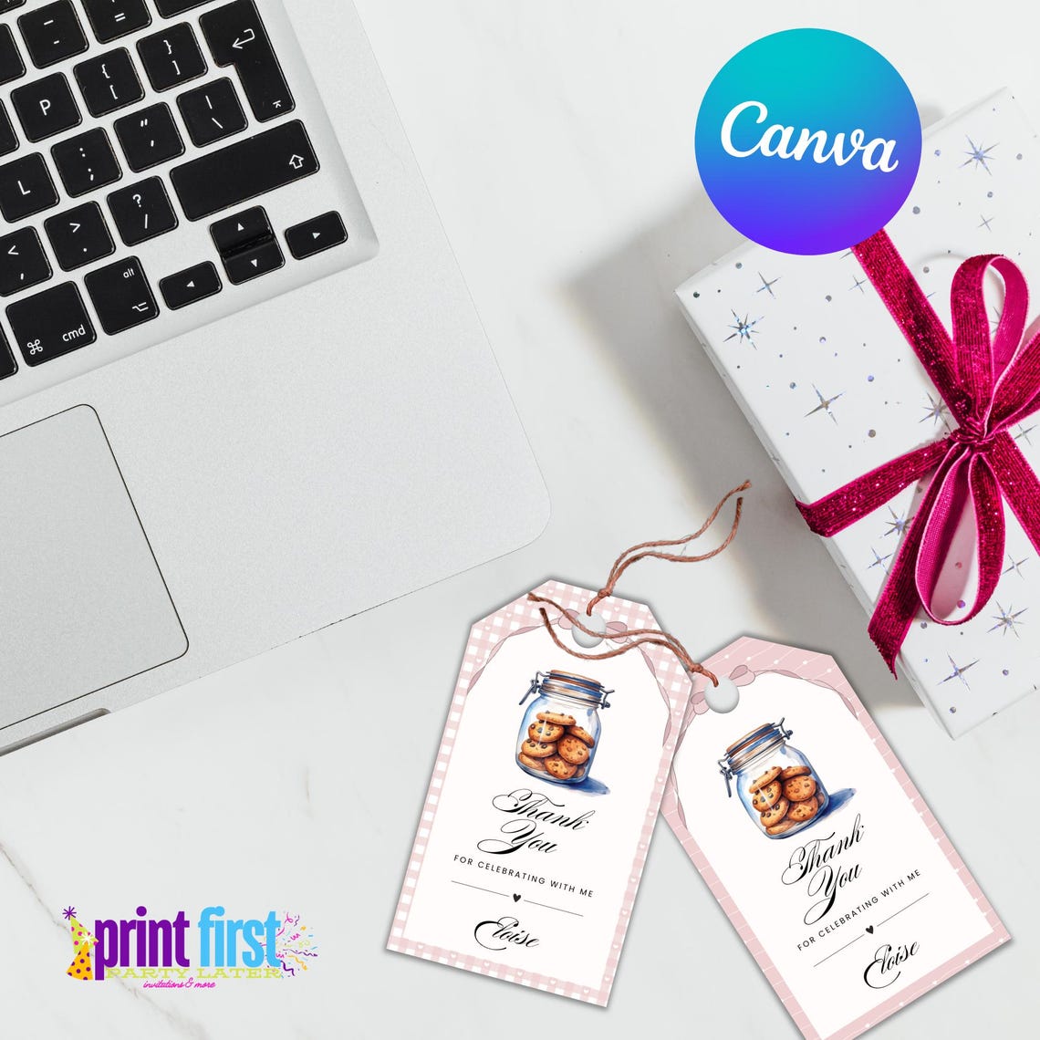 Milk and Cookies Gift Tag | 1st 2nd 3rd Party Party | Editable ...