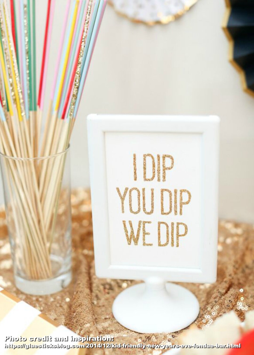 Party Sign Dip, Party Snack Sign, Glitter Gold 5 X 7 Digital Download ...