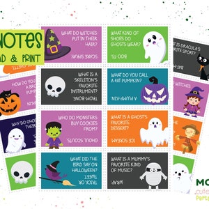 24 Printable Halloween Lunch Box Notes for Kids | Printable Digital ...