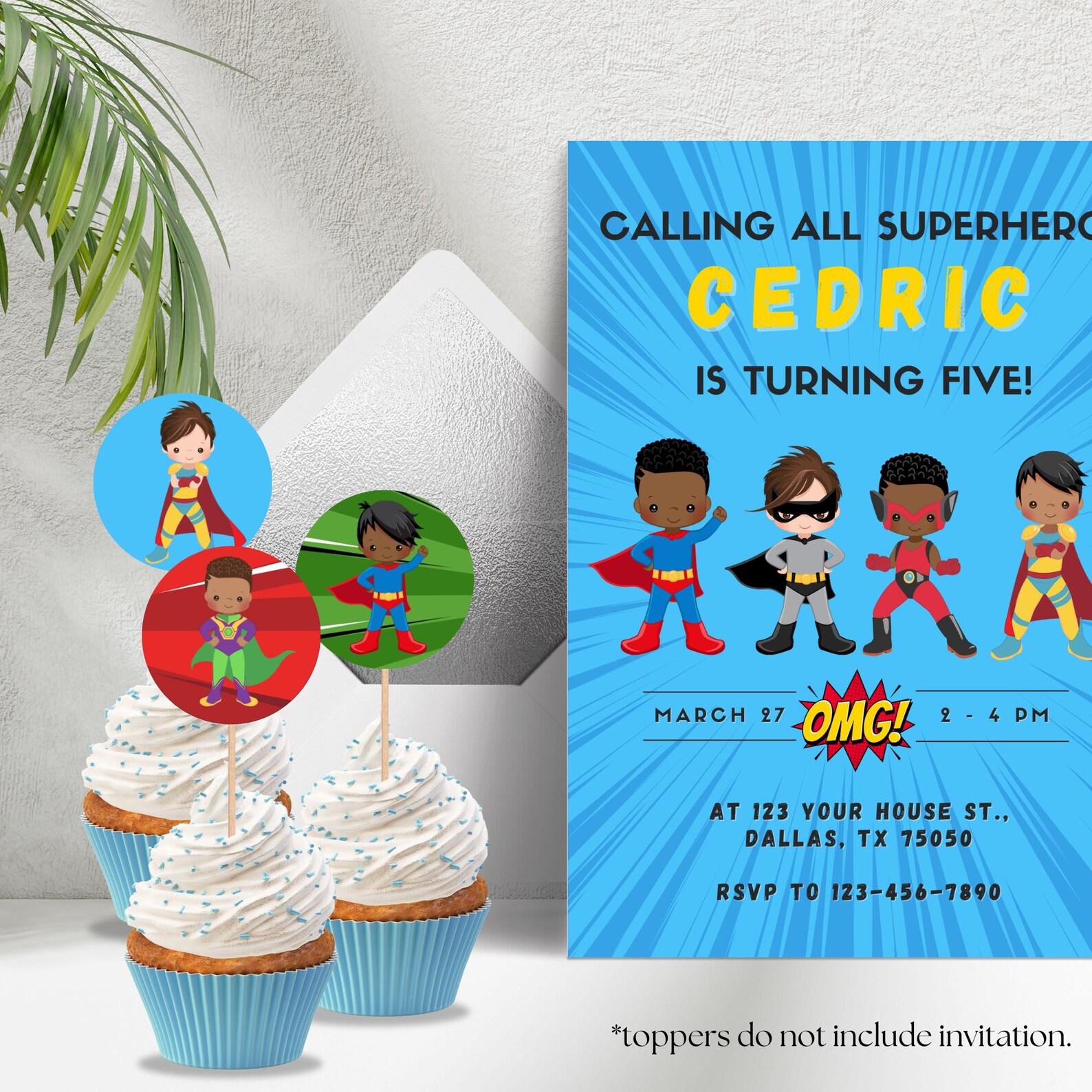 Calling All Superheroes Custom Cupcake Toppers | Superhero Party ...