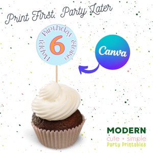 Ric Rac Party Cupcake Toppers Printable | Pastel Cute Zig Zag ...