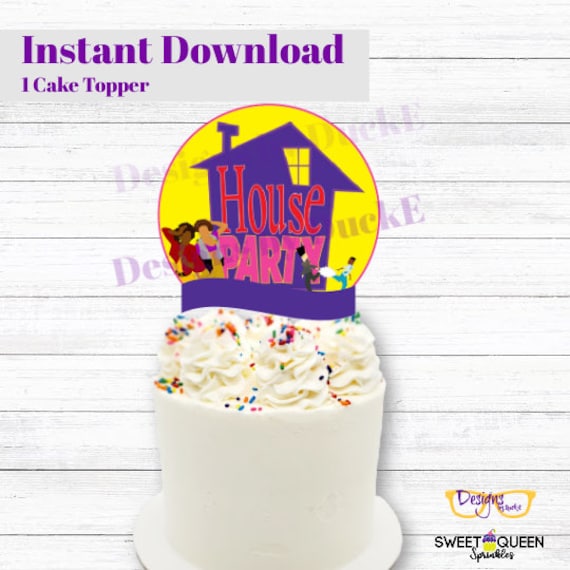 READY to PRINT House Party Digital Cake Topper Centerpiece | Etsy