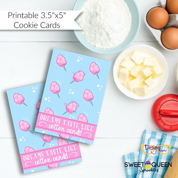 Cotton Candy State Fair Carnival Cookie Card 3.5 X - Etsy