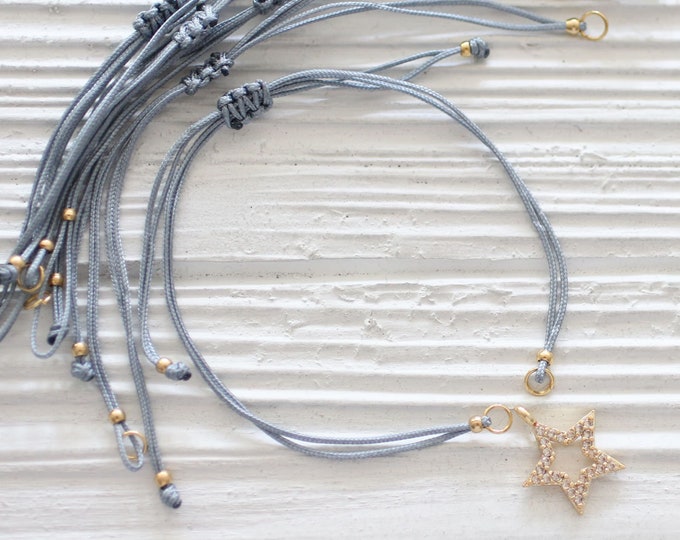 Adjustable Light Grey String Bracelet DIY String Bracelet - Etsy