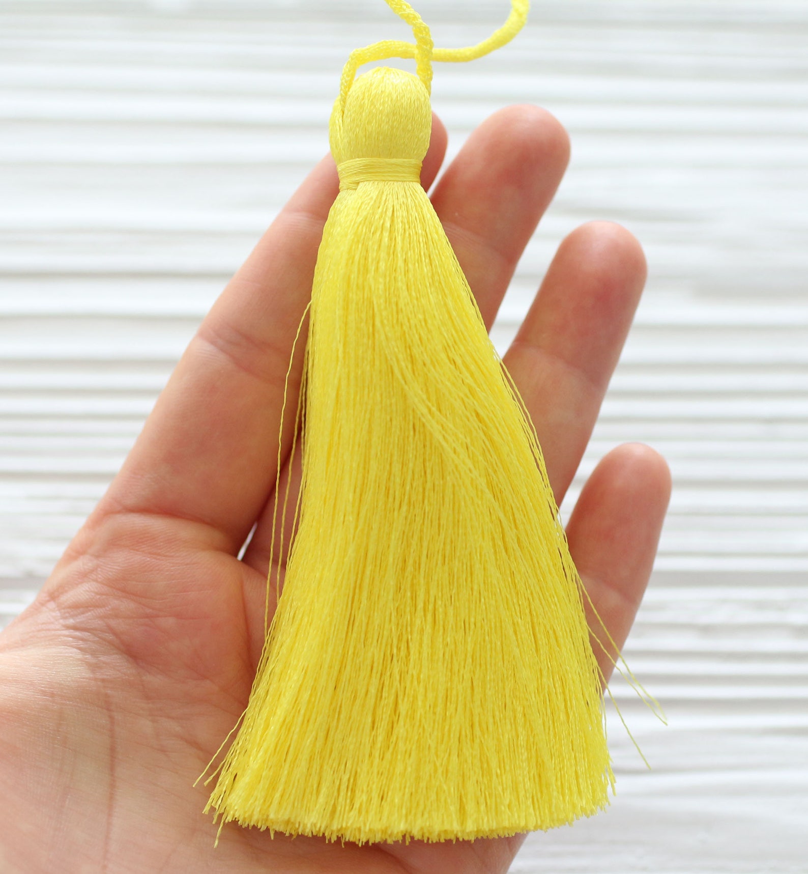Yellow Silk Tassel, Extra Large Tassel, Silk Tassels, Big Mala Tassel ...