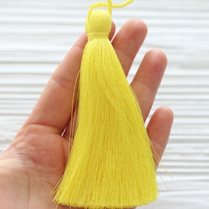 Yellow Silk Tassel, Extra Large Tassel, Silk Tassels, Big Mala Tassel ...