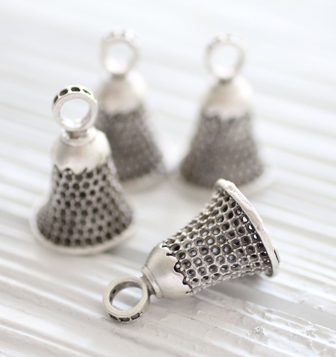 2pc Large Filigree Tassel Cap With Large Loop, Bead Cones, Large Bead ...