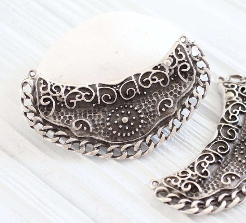 Crescent Pendant Multi Strand Connector Tribal Crescent Moon - Etsy