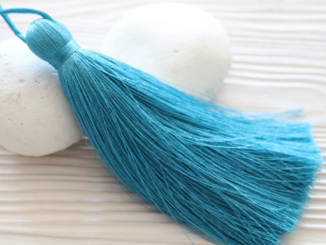 Turquoise Silk Tassel, Extra Large Tassels, Thick Silk Tassel, Tassels ...