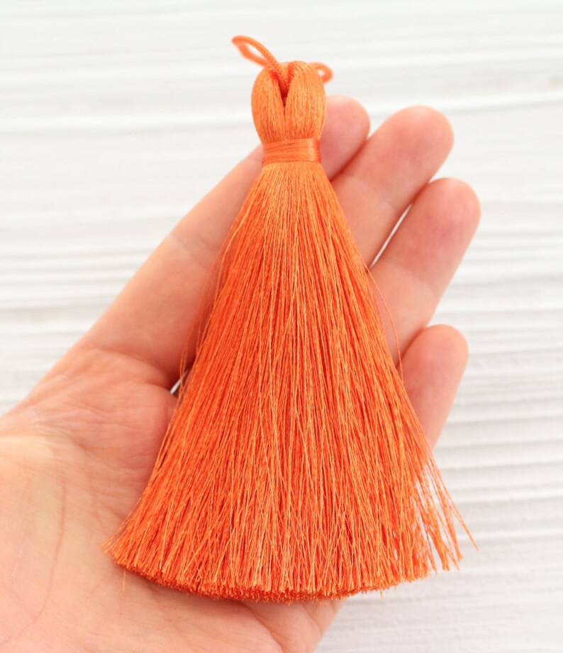 Orange Silk Tassel Extra Thick Tassel Large Tassels Silk | Etsy