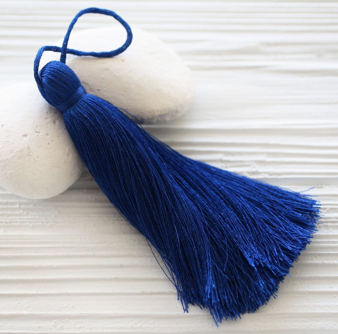 Cobalt Blue Silk Tassel, Extra Large Tassels, Thick Silk Tassels ...