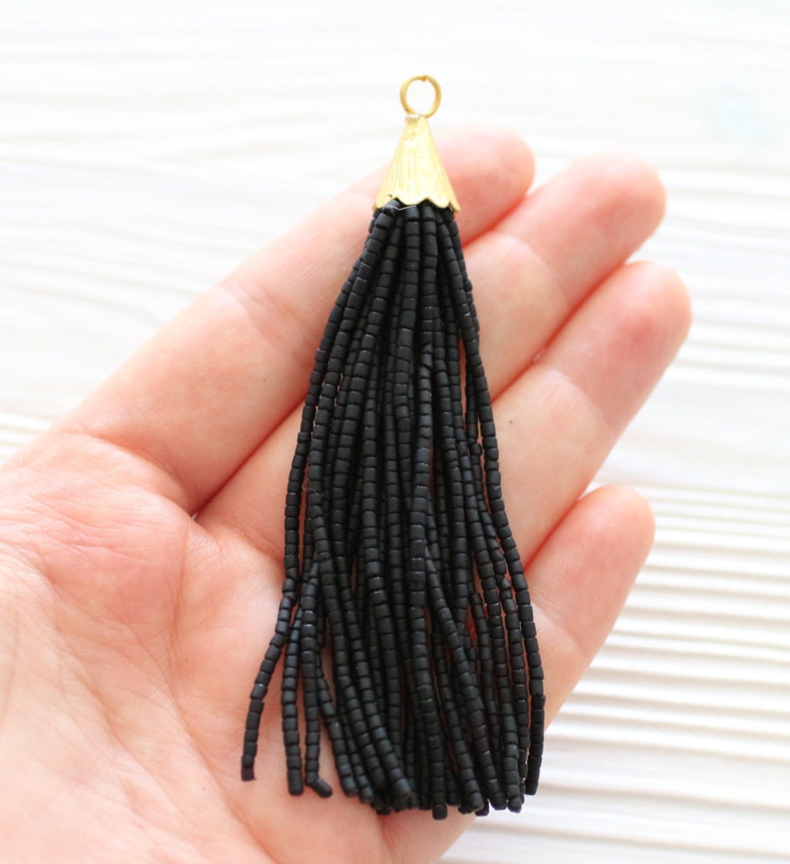Black Beaded Tassel Long Tassel Bead Tassel Tassel Pendant - Etsy