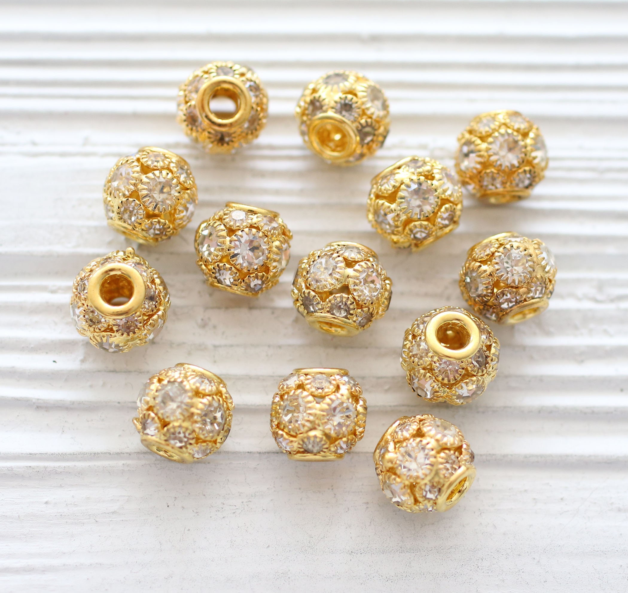 14mm pave bead, rhinestone ball bead, rhinestone rondelle, rhinestone ...