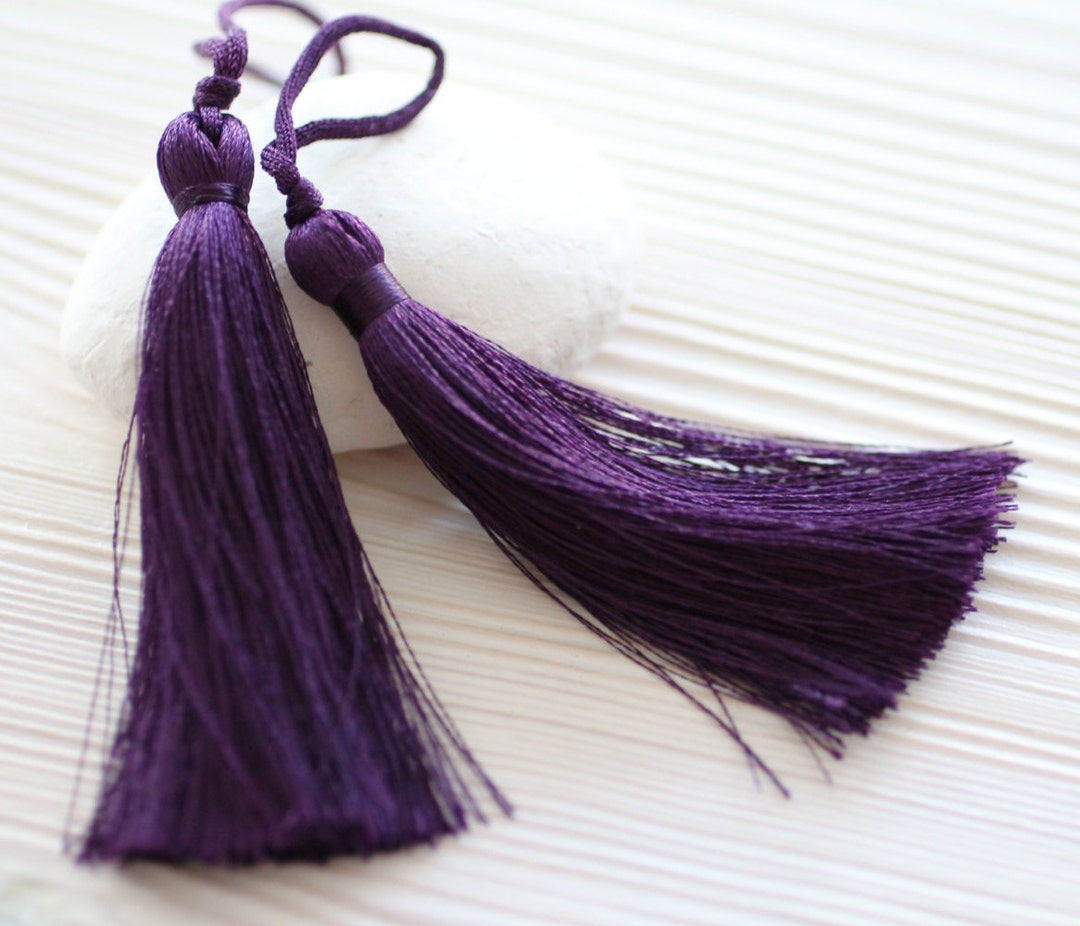 Purple Silk Tassel, Large Tassels, Tassels for Jewelry, Purse Tassel ...