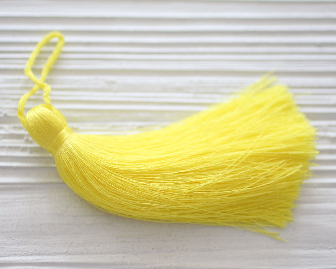 Yellow Silk Tassel, Extra Large Tassel, Silk Tassels, Big Mala Tassel ...